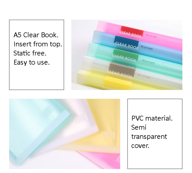 A5 Clear Book 20 / 30 / 40 Pocket / Clear Book / Clear Holder / Display ... A5 Clear Book 20 / 30 / 40 Pocket / Clear Book / Clear Holder / Display ...