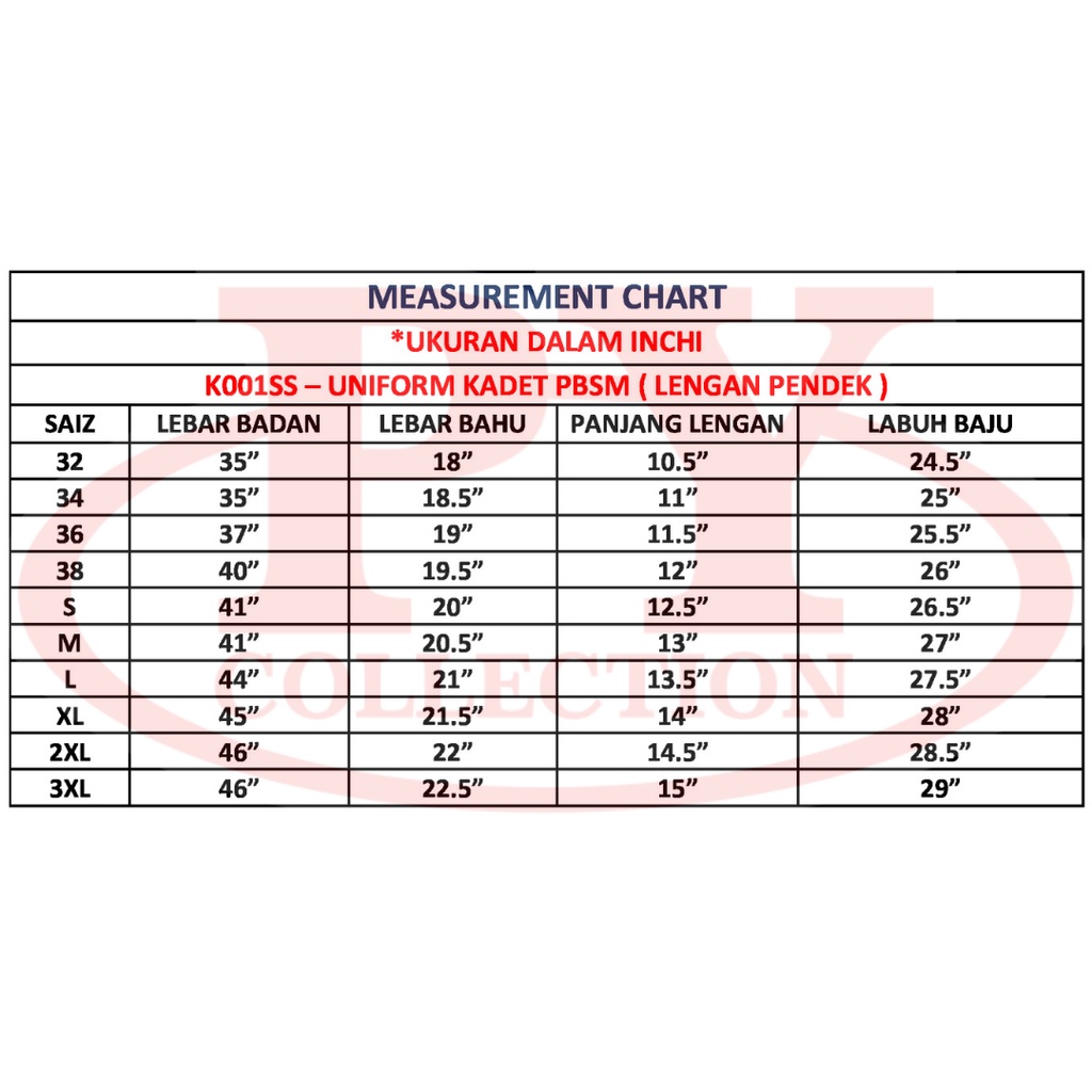 PBSM - UNIFORM KADET PERSATUAN BULAN SABIT MERAH ( LENGAN PENDEK FULL ...
