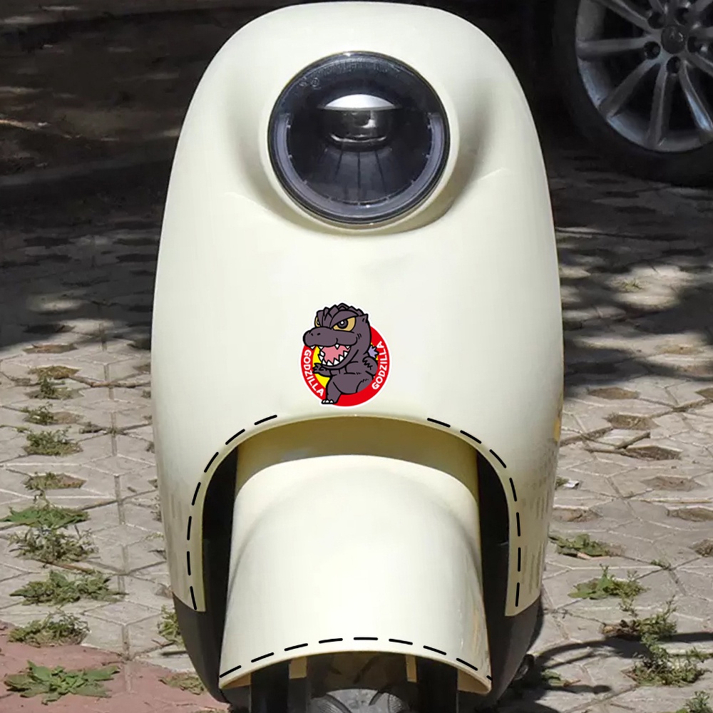 Cute Godzilla Reflective Motorcycle Body Helmet Mirror Decorative ...