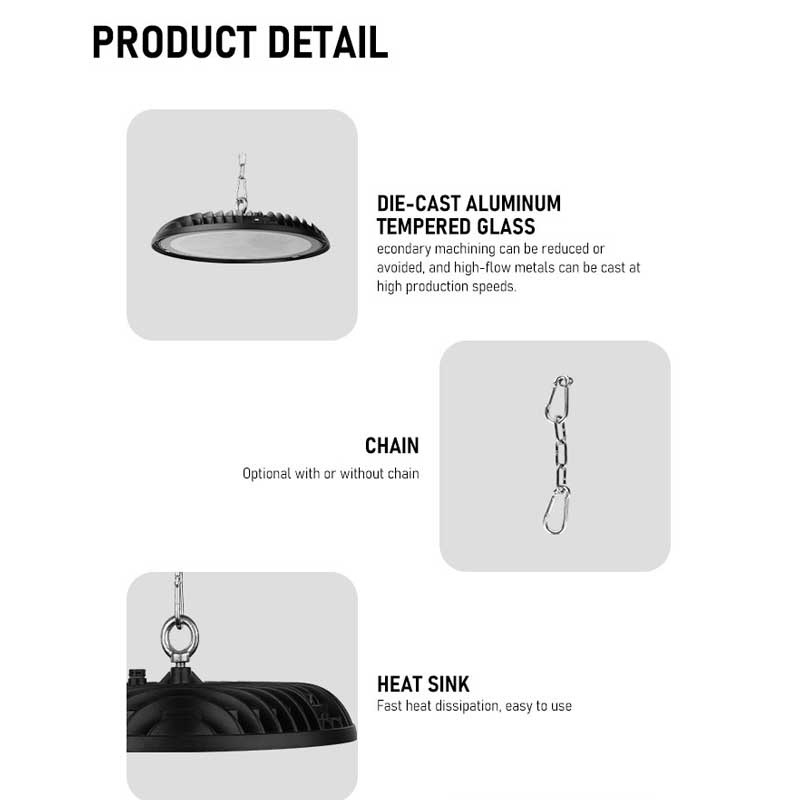 AKKO STAR industrial ufo led high bay light 100W 150W 200W aluminum ...