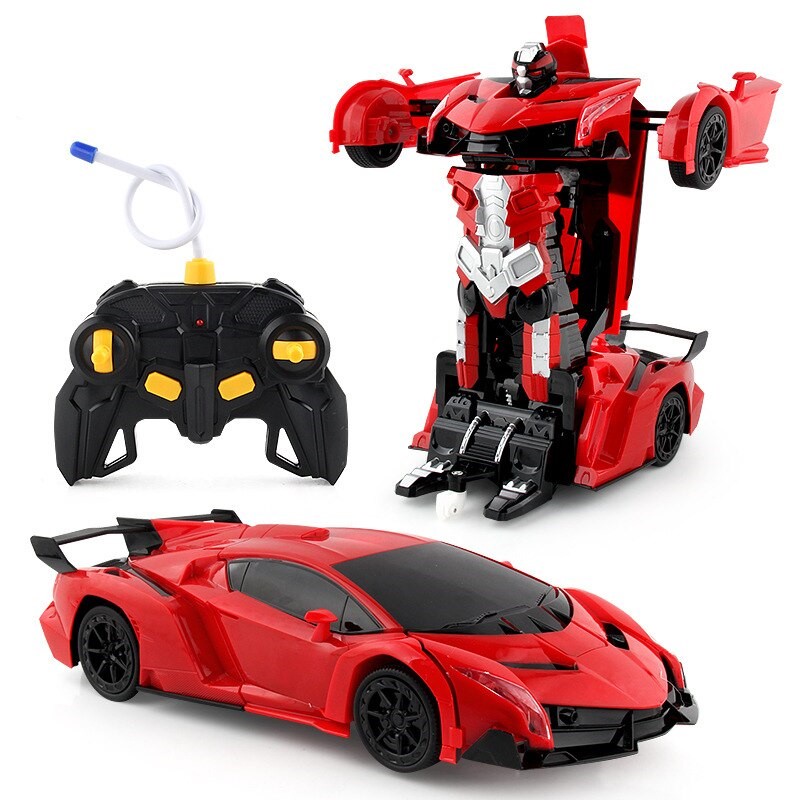 668-2T 2 in 1 RC Car Deformation Robot Driving Sports Vehicle Model 1: ...