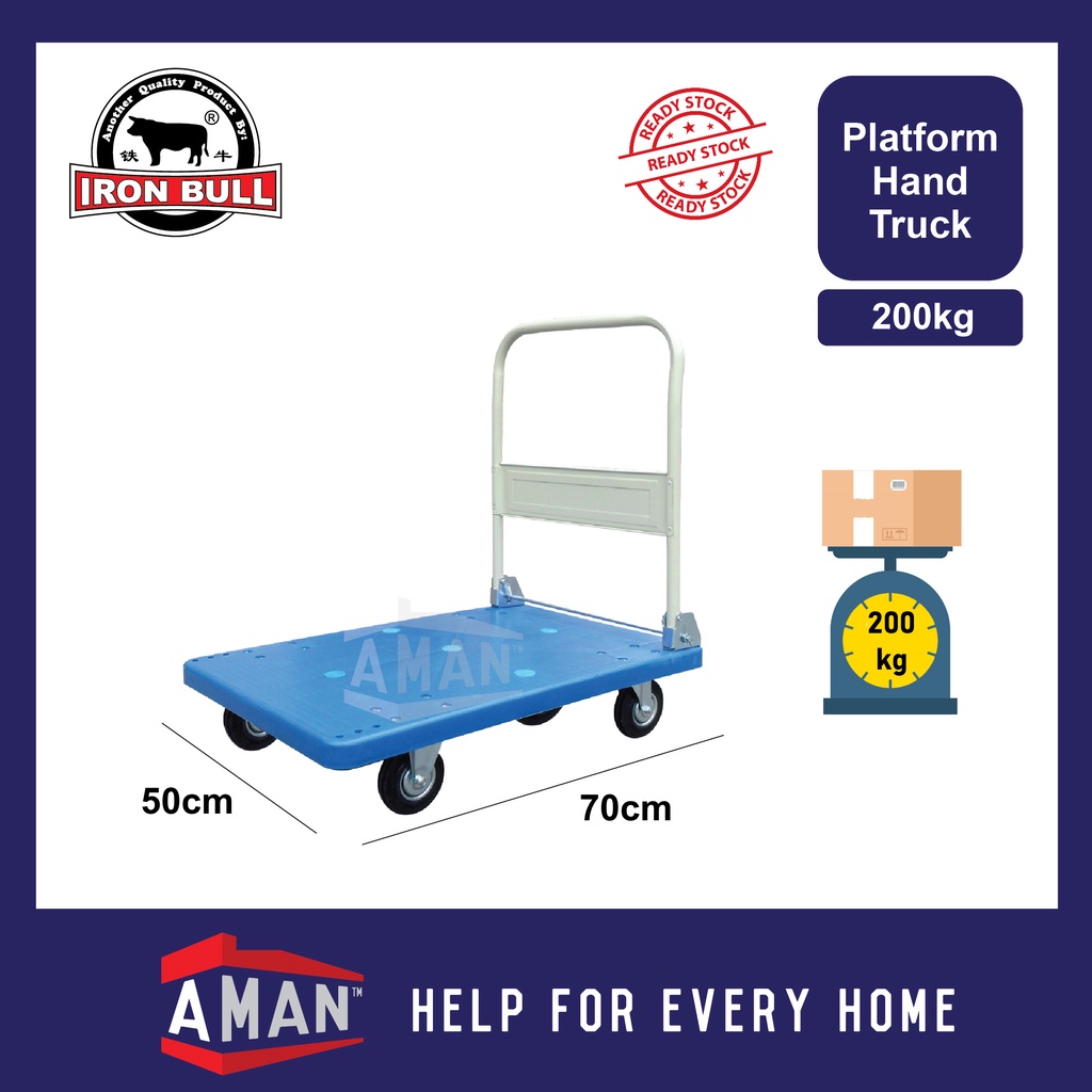 Iron Bull Foldable PVC Platform Hand Truck Trolley 200kg / 400kg / PT ...