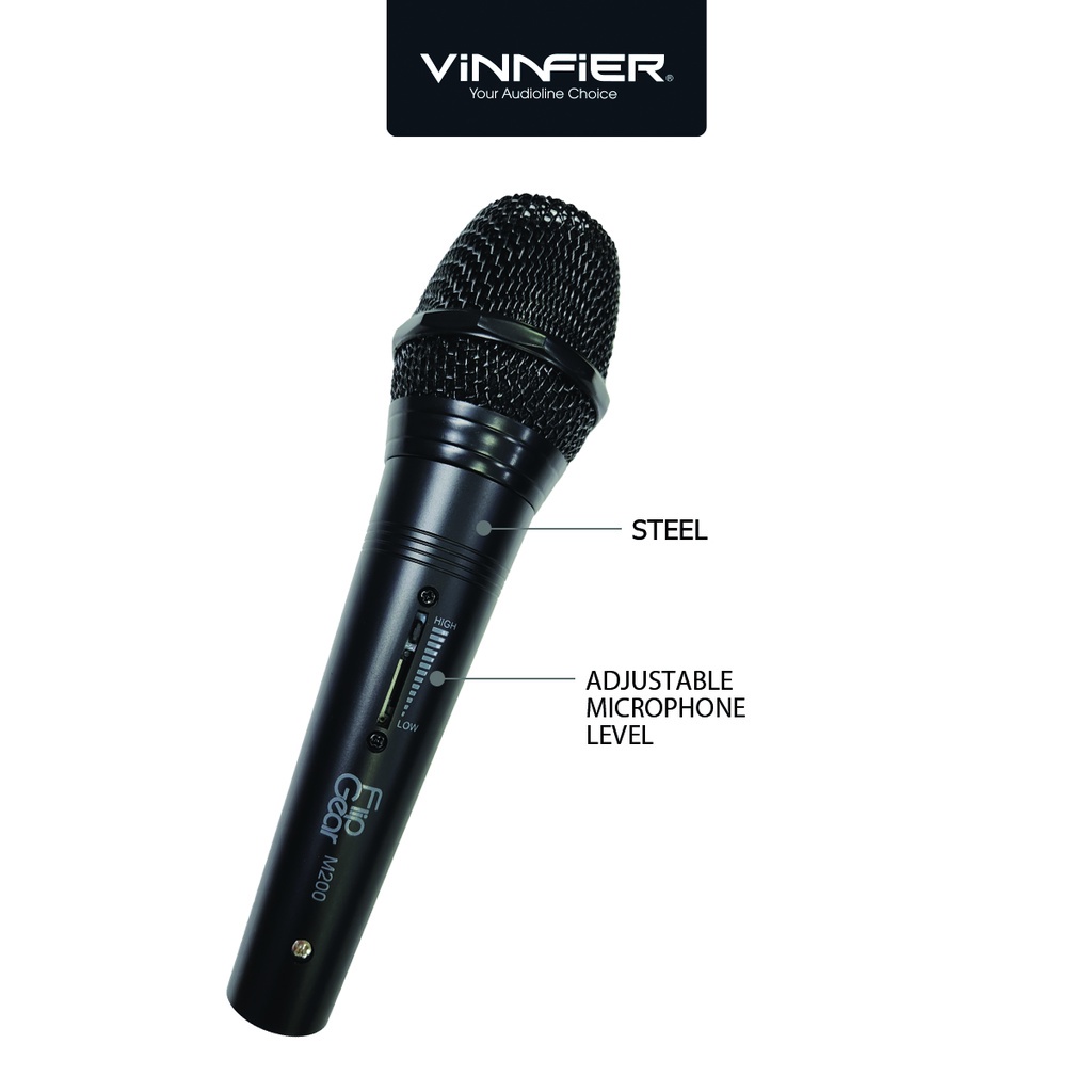 Vinnfier FlipGear M200 Wired Dynamic Microphone with 4M Wire 6.35mm ...