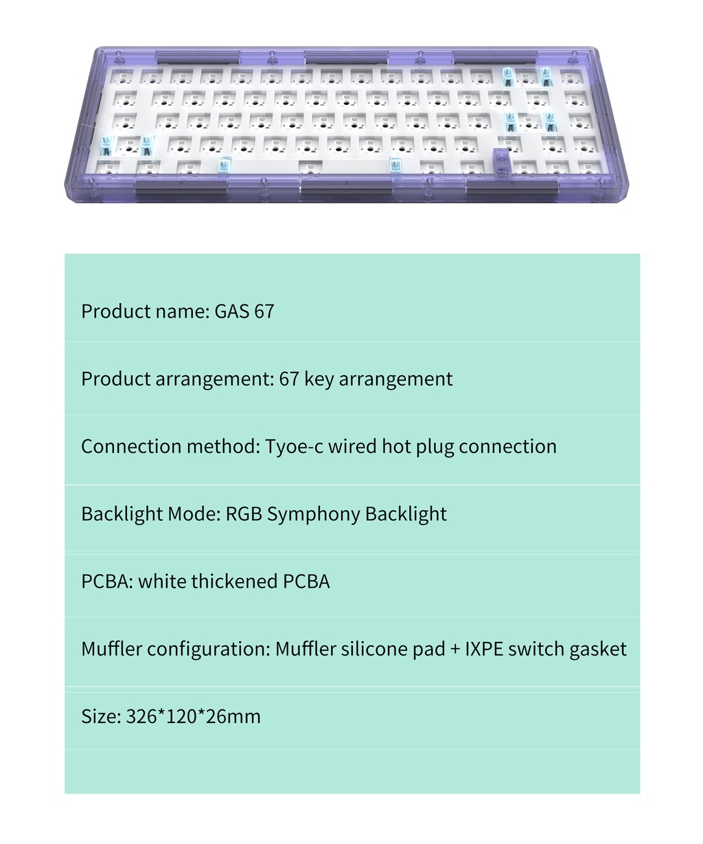 【In Stock】CIY GAS67 Hot Swap RGB Customized Mechanical Keyboard Kit ...