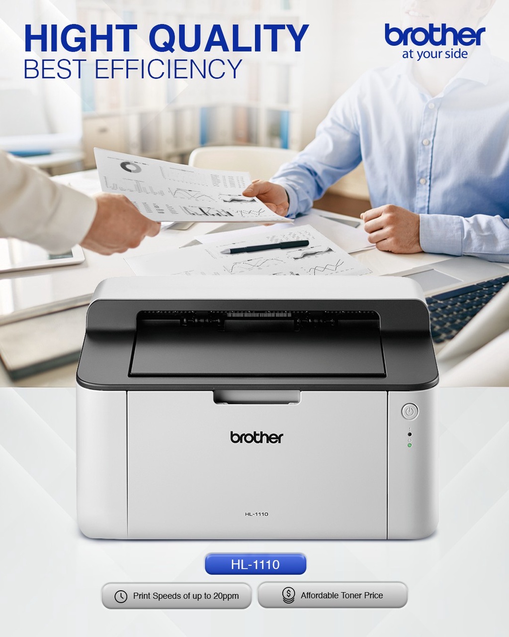 Brother HL-1110 Monochrome Laser Printer – Compact,Fast & Reliable ...