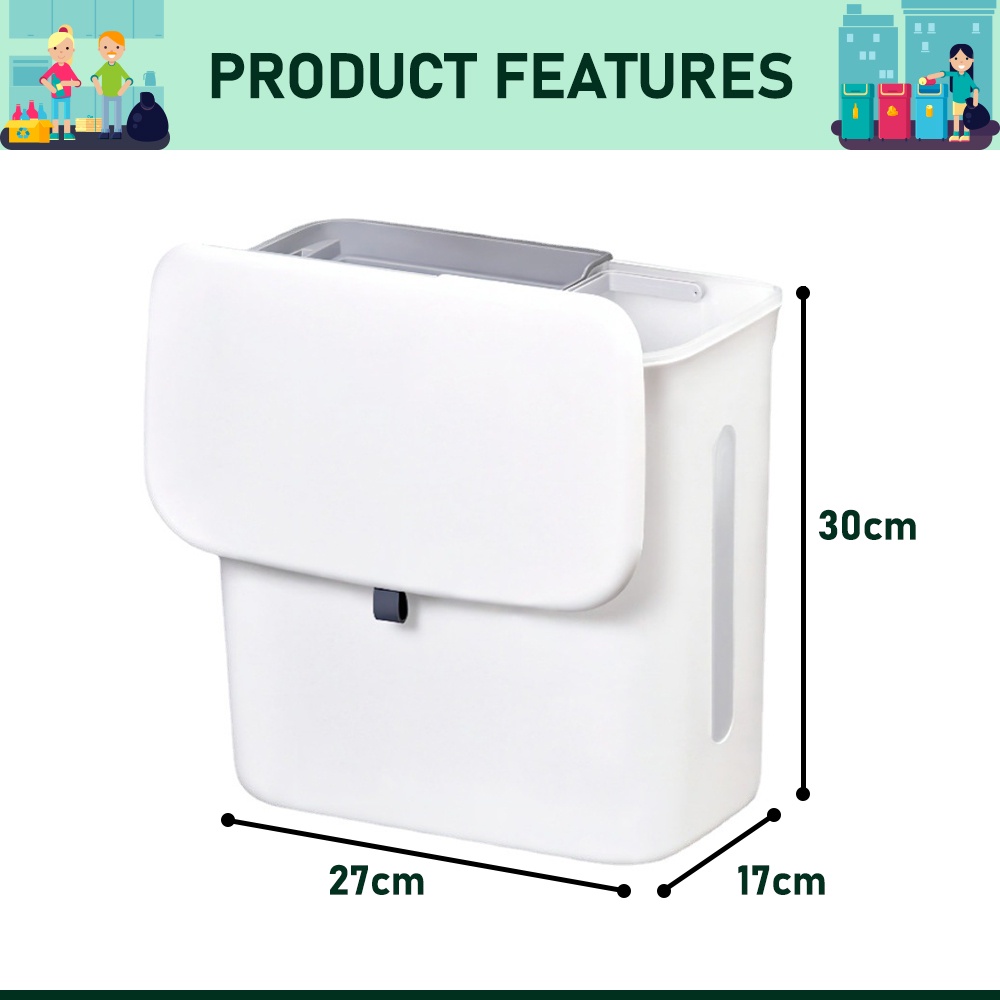 [12L] Innohut 2 in 1 Segregate Kitchen Waste Bin Dustbin Tong Sisa ...