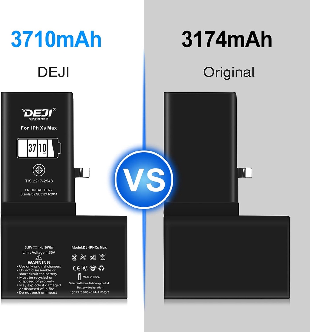 Deji Battery High Extra Capacity Compatible 14 13 12 11 XS X XR 8 7 6s ...
