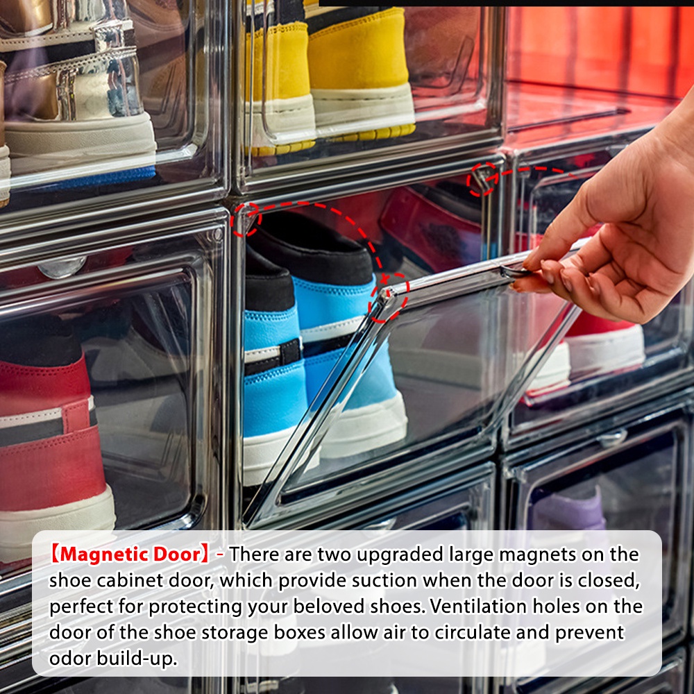 [1PC] Encora Acrylic Transparent Shoe Box Stackable Shoe Box Kotak ...