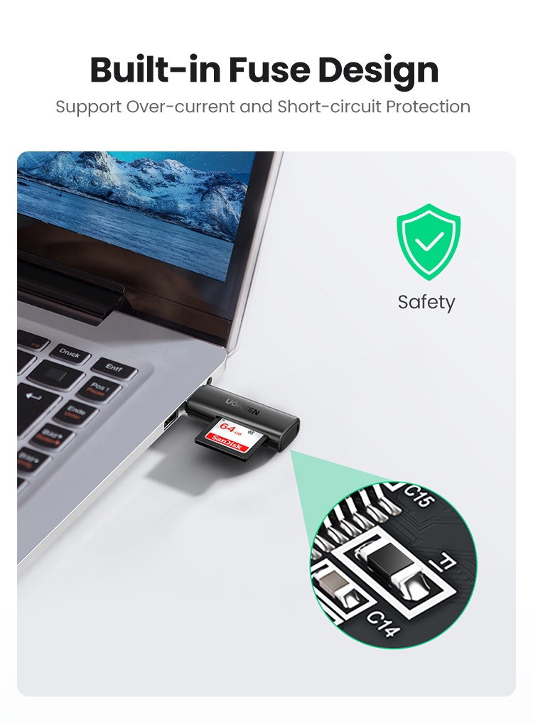 Ugreen Card Reader USB 3.0 2.0 to SD Micro SD TF Memory Card Adapter ...