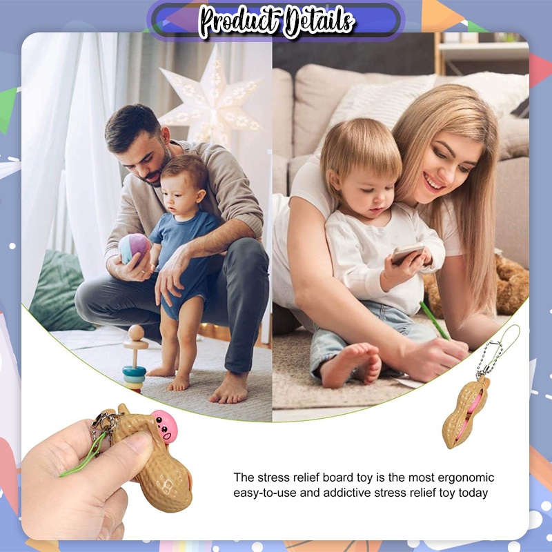 [Little B House] Fidget Toy Squeeze Peanut Stress Relief Squishy Pea ...