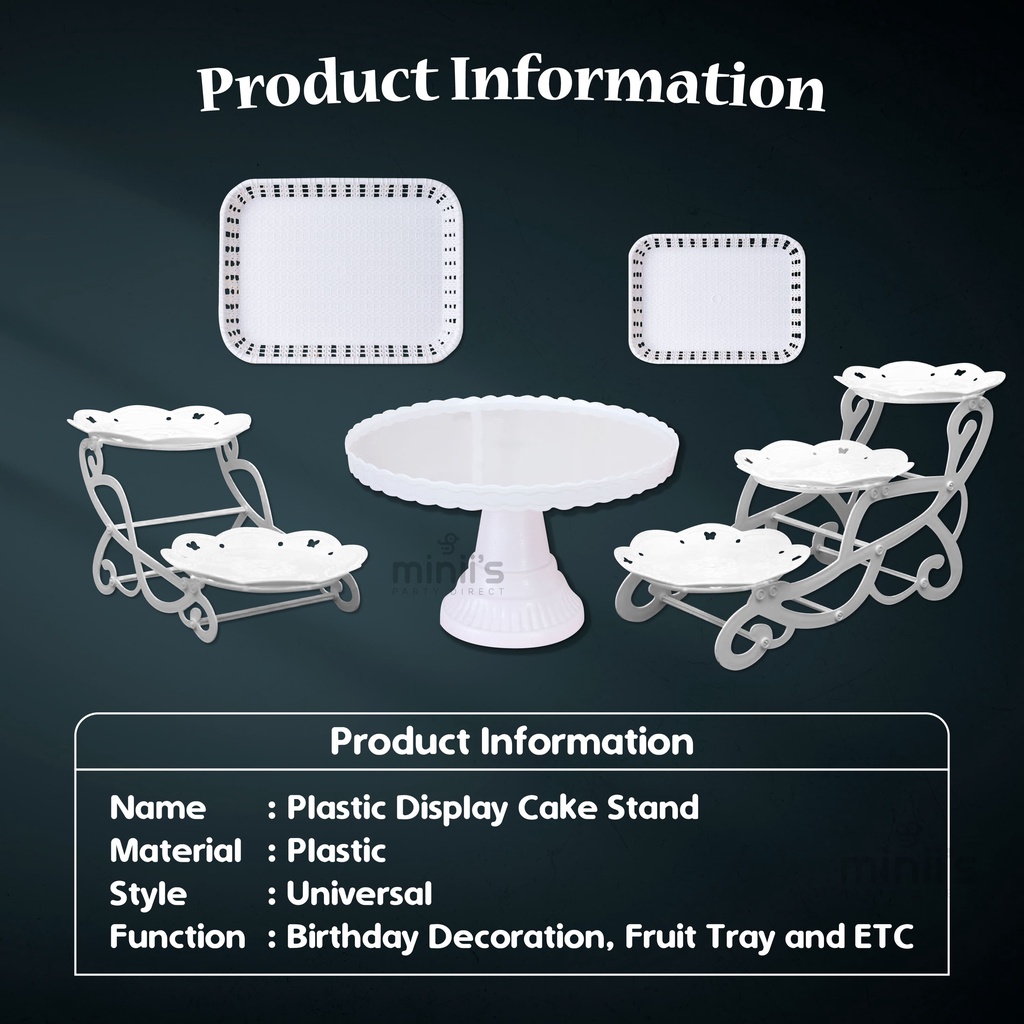 MINIIS PARTY Plastic Cake Stand Dessert Stand Dessert Tray Cake Stand ...