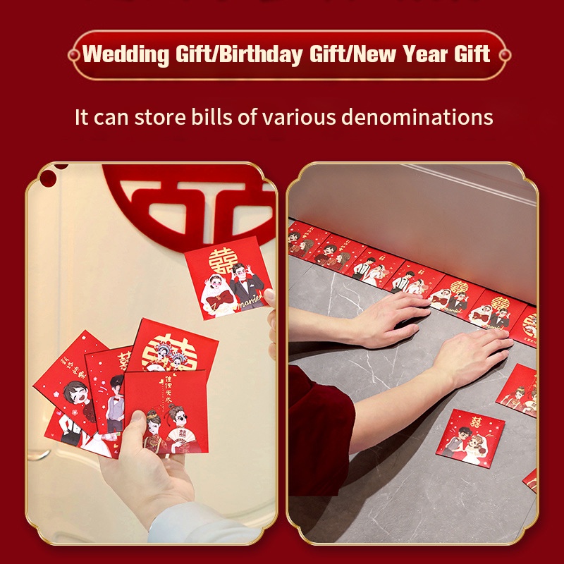 10pc Creative Wedding Red Packet Lucky Money Bag Foldable Marriage ...