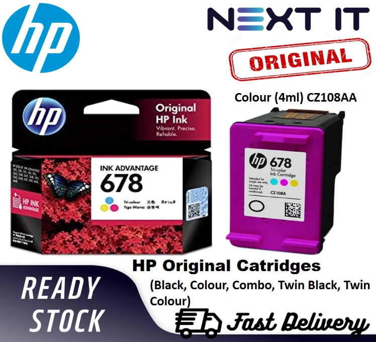 HP 678 Black (CZ107AA) / Tri-Color (CZ108AA) Original Ink Advantage ...