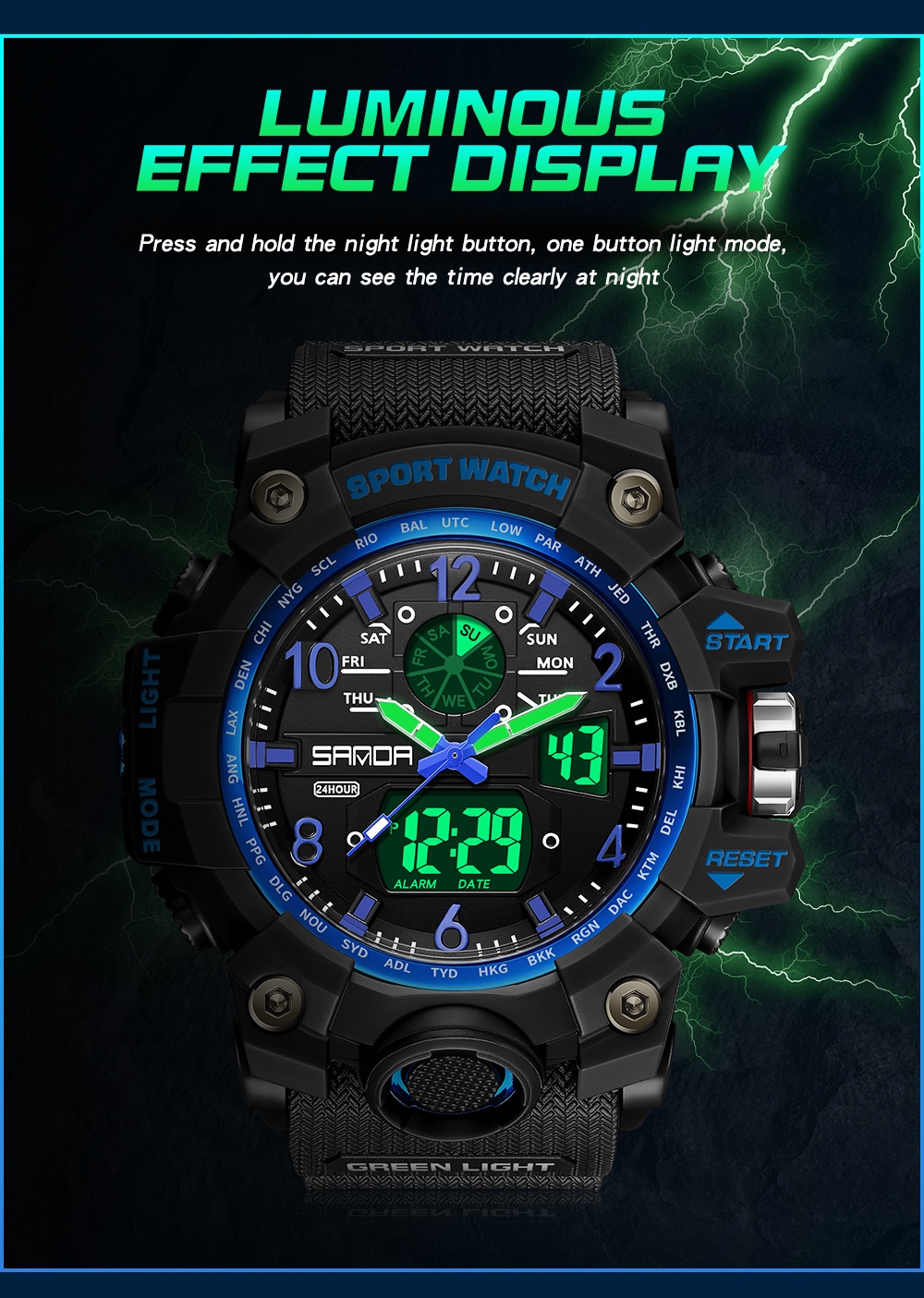 2023 SANDA Luxury Brand Men Watches 50M Waterproof Sports Military ...