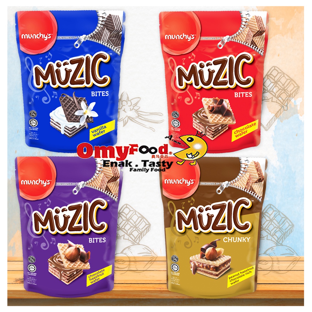 150g/180g Munchy's Muzic Wafer [Vanilla/ Chocolate/Chocolate Hazelnut ...