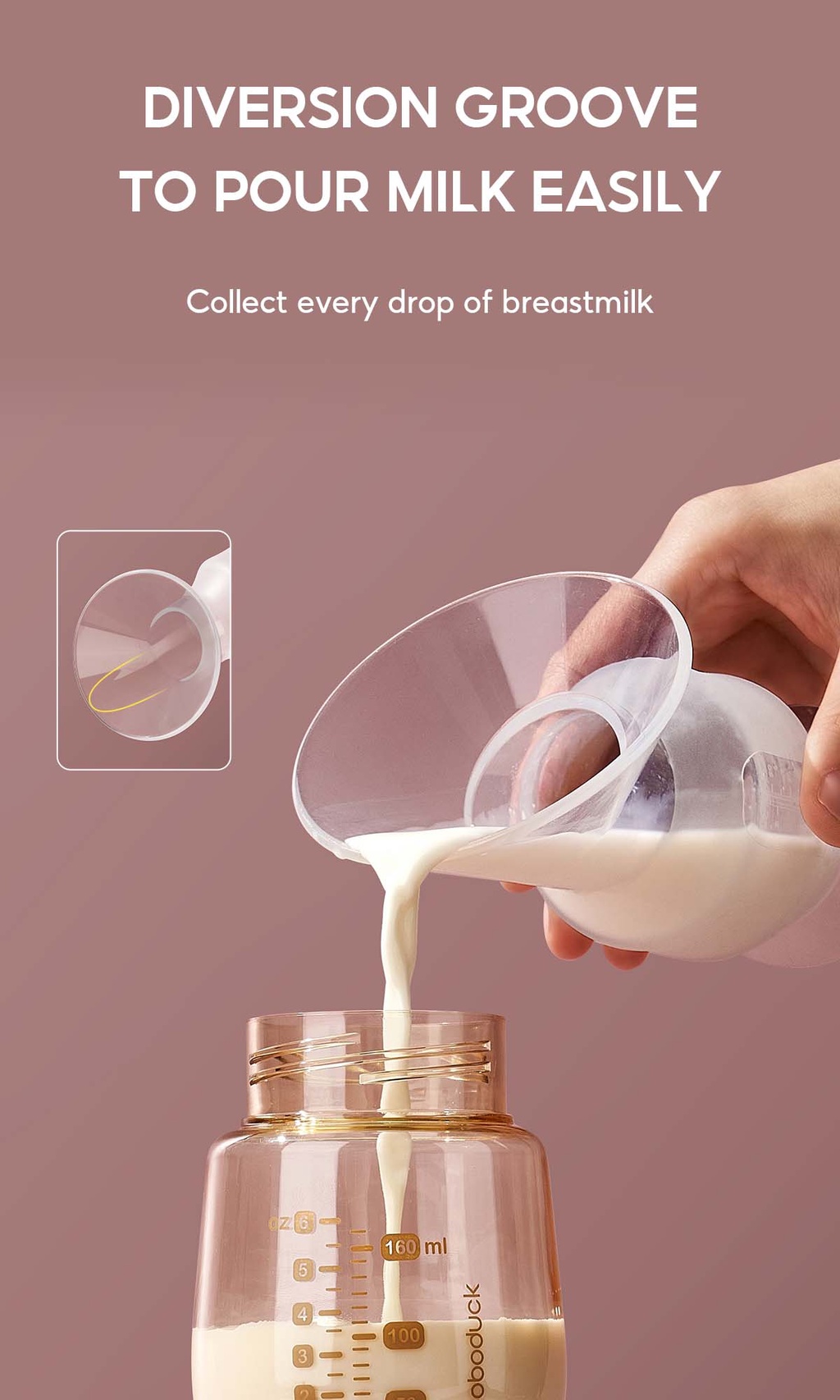 Boboduck Manual Silicone Breast Pump Milk Collector Manual Breast Pump ...