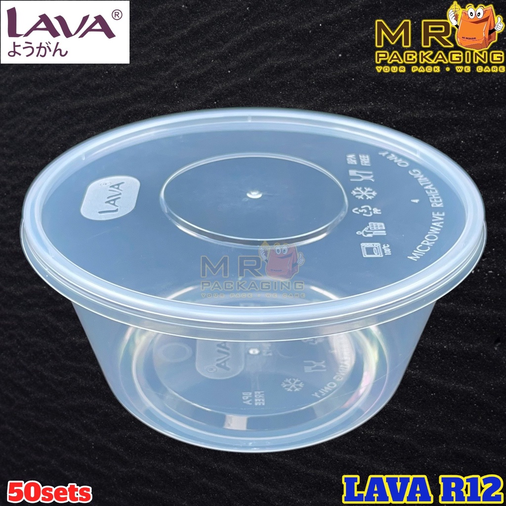 LAVA R12 R16 Round Container With Lid ( 50sets± ) R 12 16 oz Disposable ...