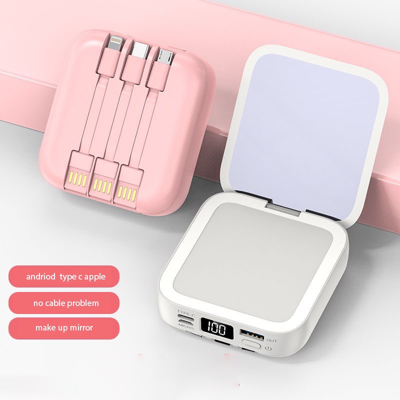 PowerBank Mirror Power Bank 20000Mah 2in1 Cute Pink Power Bank w/ Make ...