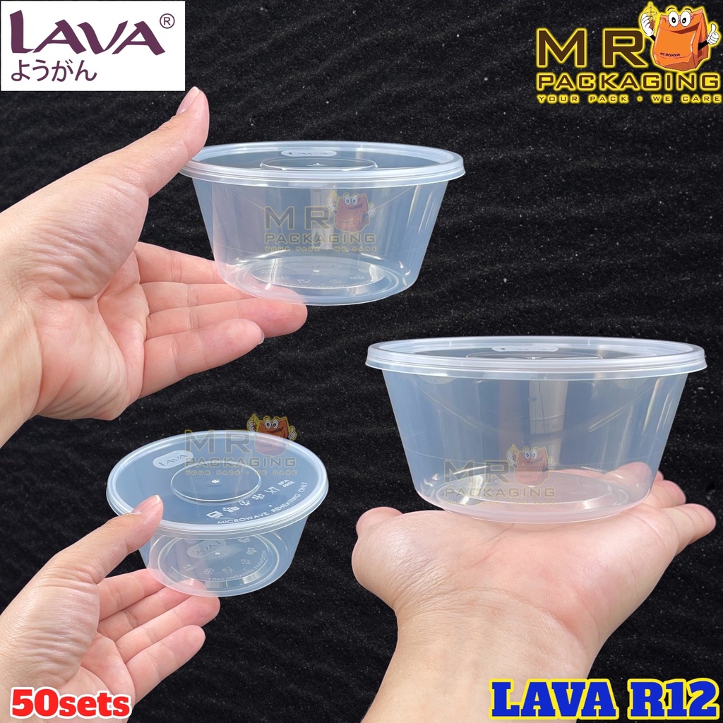 LAVA R12 R16 Round Container With Lid ( 50sets± ) R 12 16 oz Disposable ...
