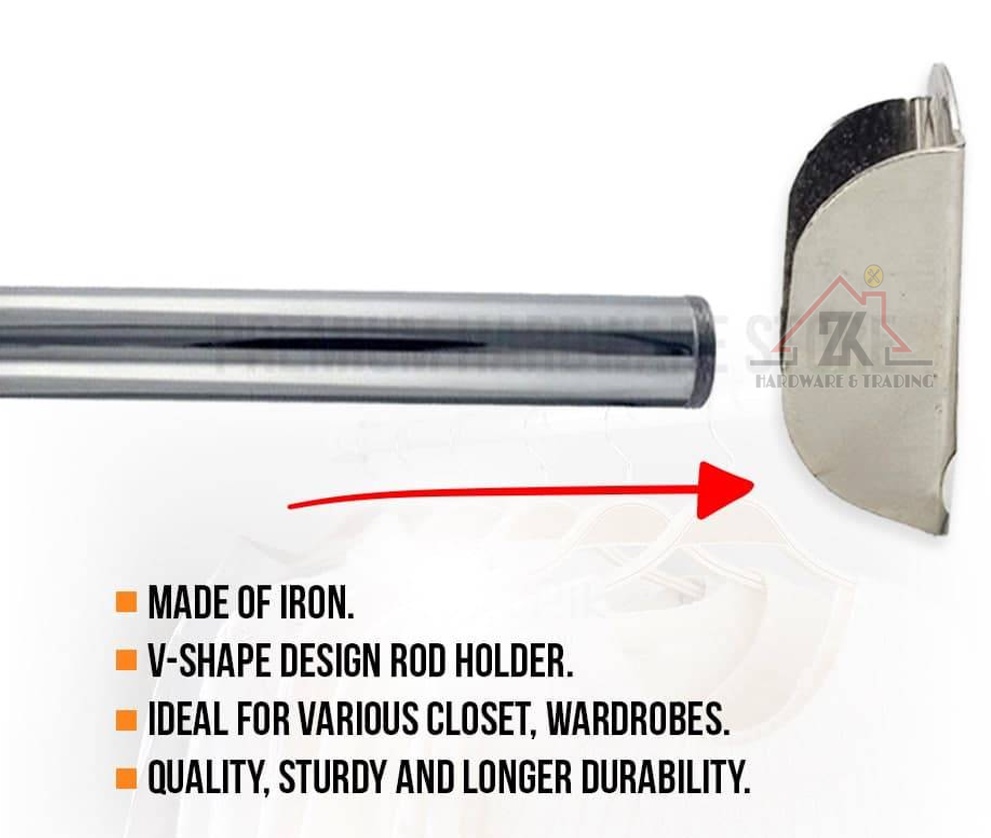 [1 Pairs] V Bracket Wardrobe Cloth Hanger Rod Bracket Braket Sangkut ...