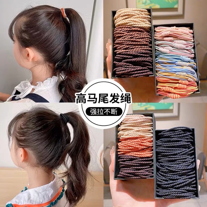 High elastic rubber band box hair ties rambut colorful rubber band box ...