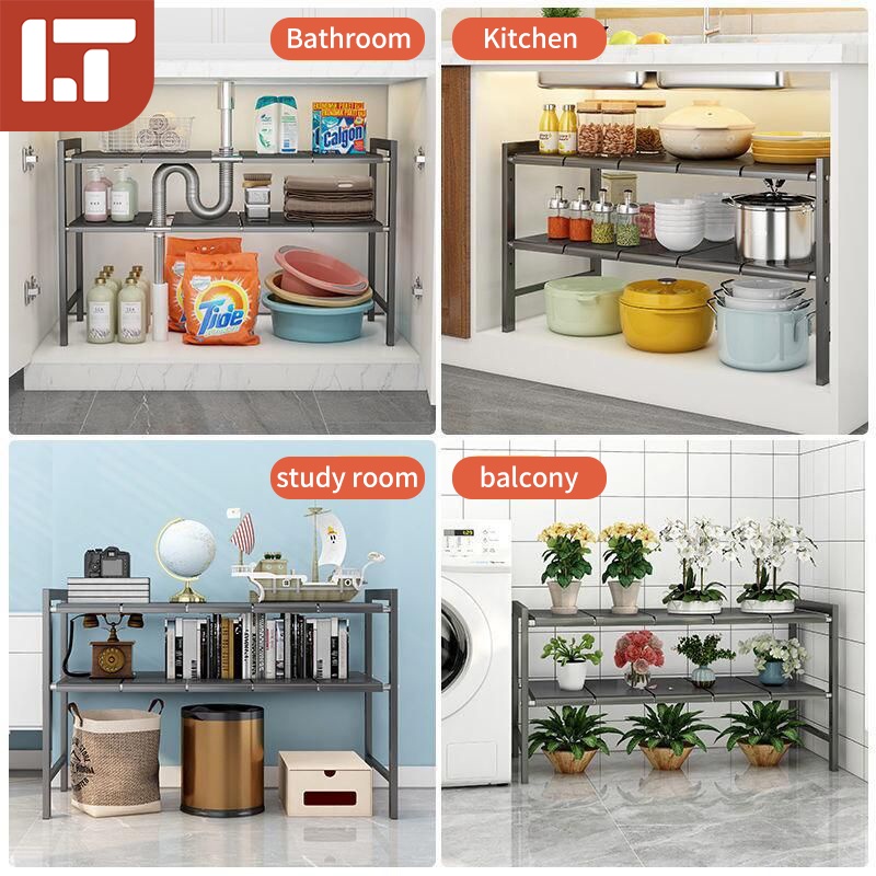 Expandable Under Sink Rack Kitchen Pot Rack Storage Rack Kitchen ...