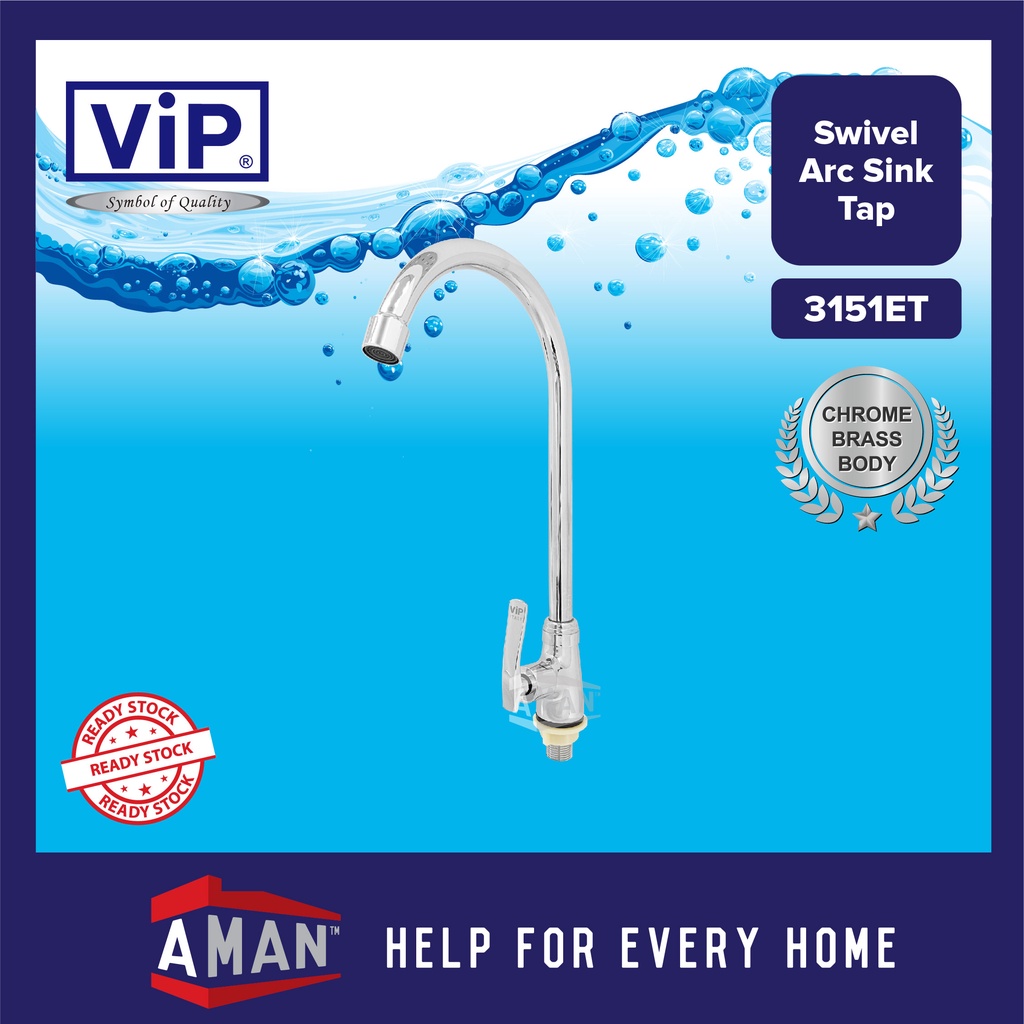ViP Chrome Plated Brass Body Pillar Tap Wall Tap Swivel Arc Sink Tap ...