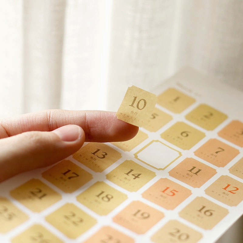 BZS 365 Days Four Seasons Colour Date Deco Stickers Perpetual Calendar ...