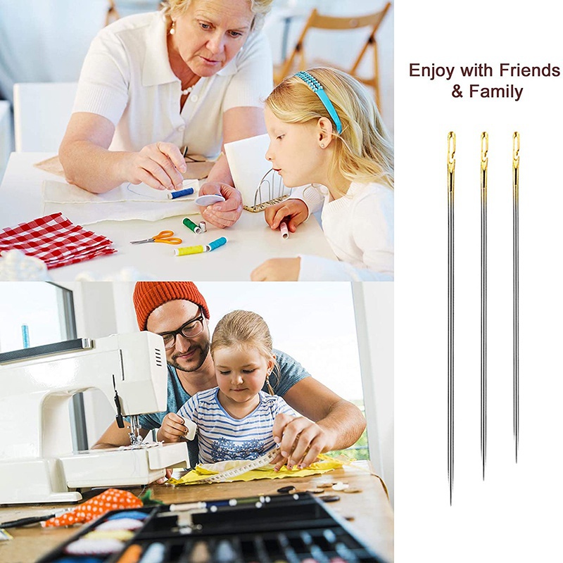 12 36pcs Blind Needle Elderly Needle Side Hole Sewing Needles Multi