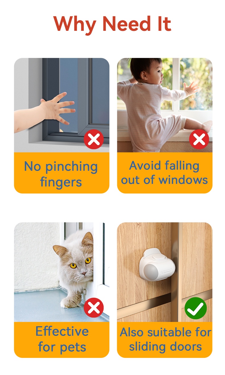 EUDEMON Child Protection Sliding Window Restrictor Lock ABS Stopper ...