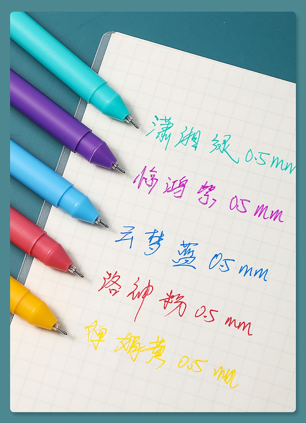 5Pcs/set Morandi Gel Pen 0.5mm Writing Durable Signing Pen 5 Colors ...
