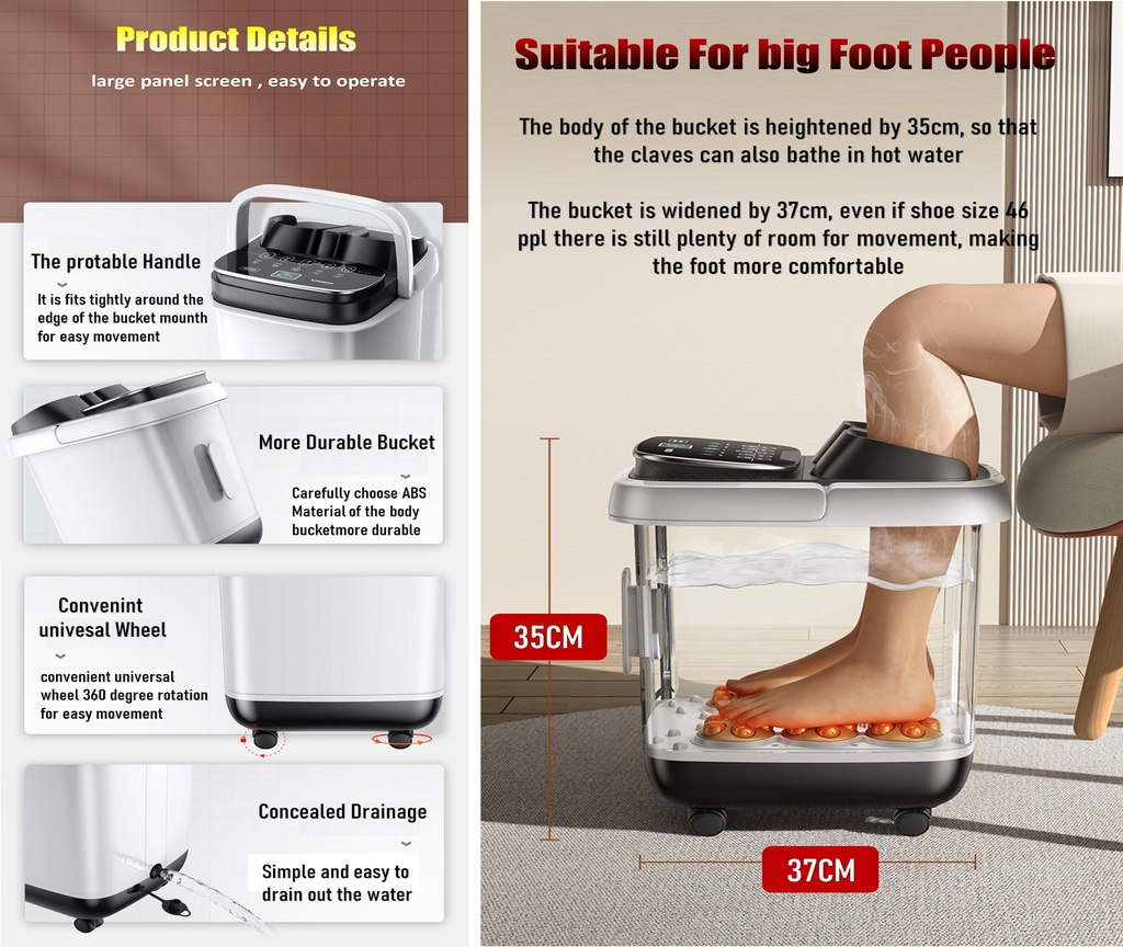 Fully Automatic Heating Foot Massage Foot Bath Electric Foot Spa Basin ...