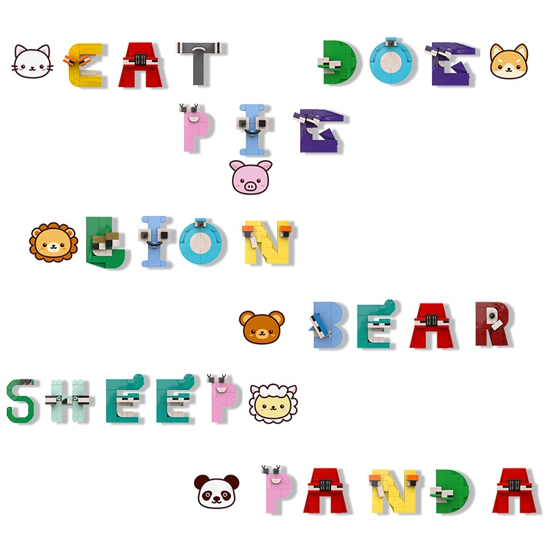 Buildmoc creative Alphabet Lore 26 English letters model MOC Set ...