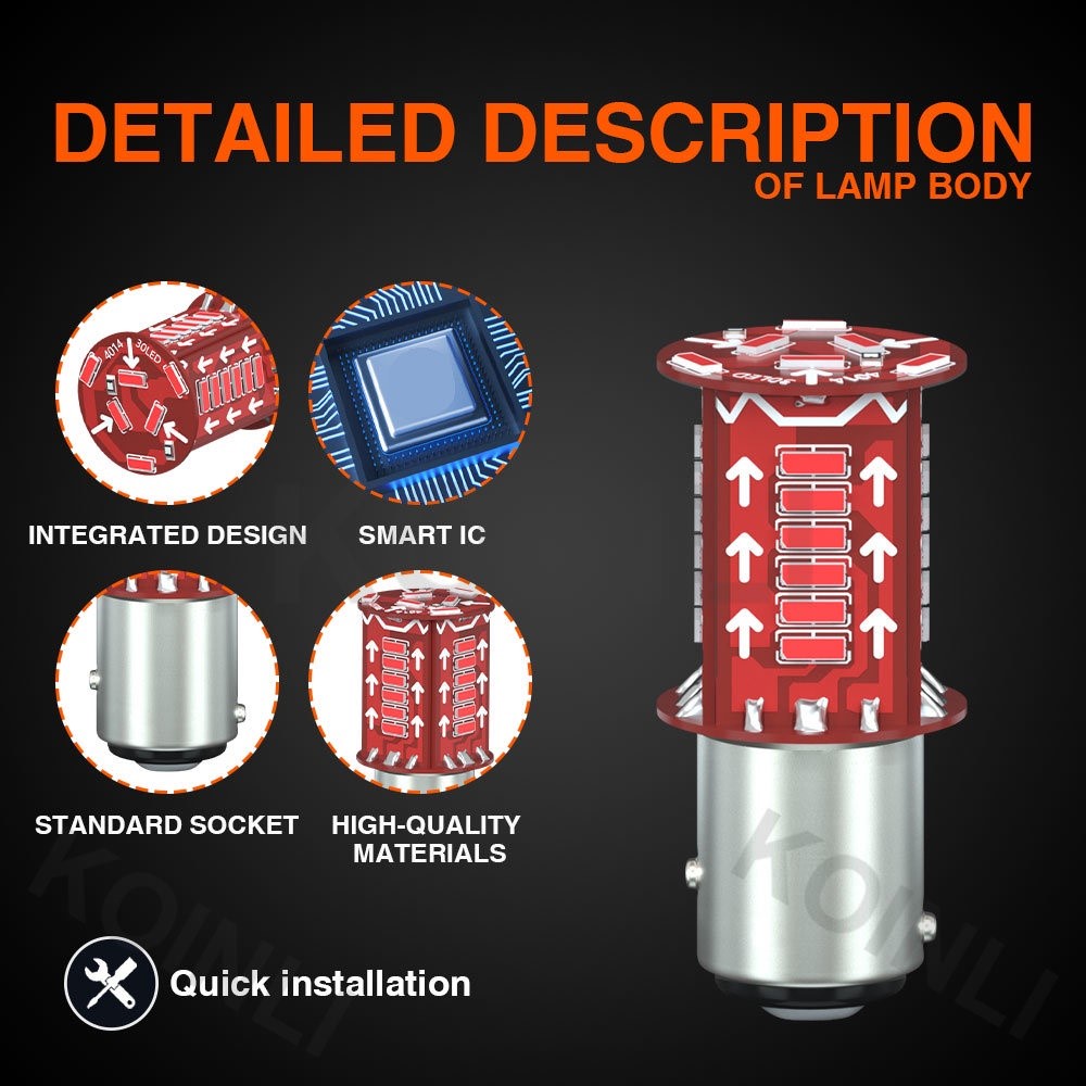 Flushing Blink Tail Lamp LED Rear Light Bulb Lampu Kelip Belakang LC135 ...