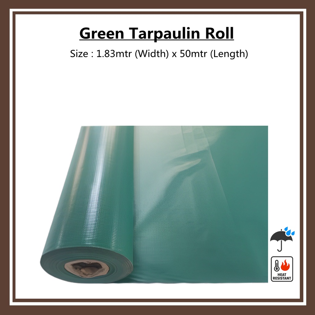 1.83m (6 ft) x 50m(L) Heavy Duty Dark Green Canvas / Tarpaulin Lorry Roll Waterproof Canopy Tent ...