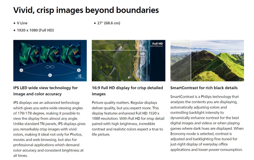 Philips 27" 271V8IB VA Full HD 100Hz 4ms Adaptive Sync LED Monitor ...