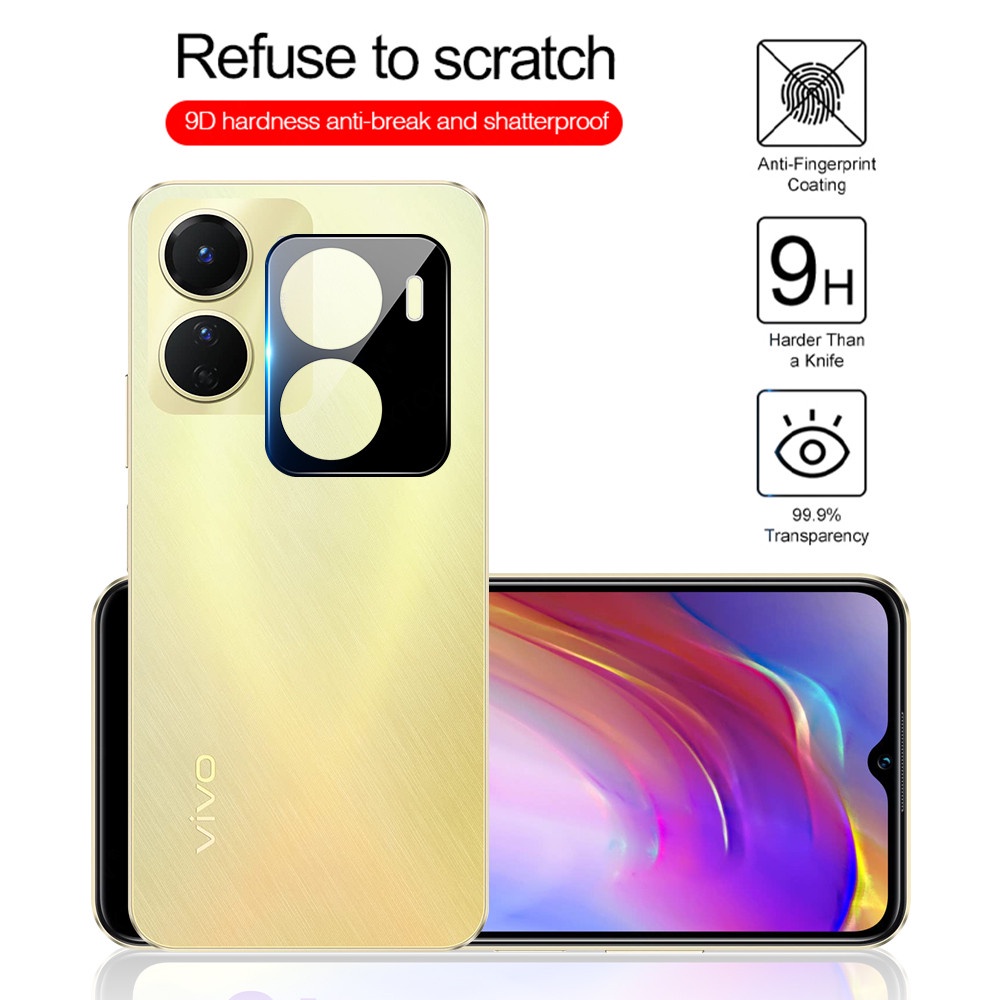 VIVO Y77 / Y16 / V25 / V25E 3D Camera Back Lens Tempered Glass ( BLACK ...