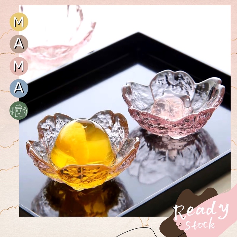 Glass Cherry Blossom Oil Saucer Bowl Glass Saucer Bowl Seasoning Plate ...
