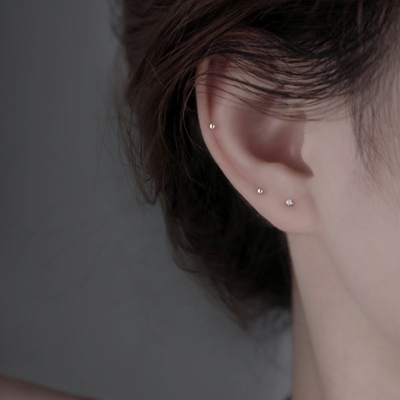 We Flower Hypoallergenic s925 Silver Tiny Crystal Beads Stud Earrings ...