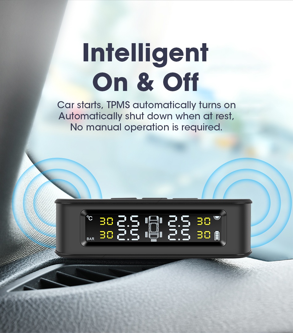 KOMES Solar-Powered Wireless TPMS( Tire Pressure Monitoring System ...