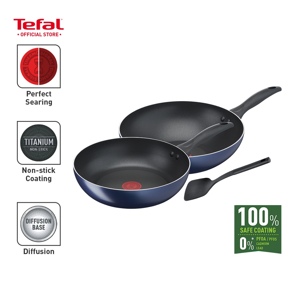 TEFAL CLEAR COOK 3-PC SET (FP26+WP28+SMALL SPATULA) B266S3 (B266S393) | Shopee Malaysia