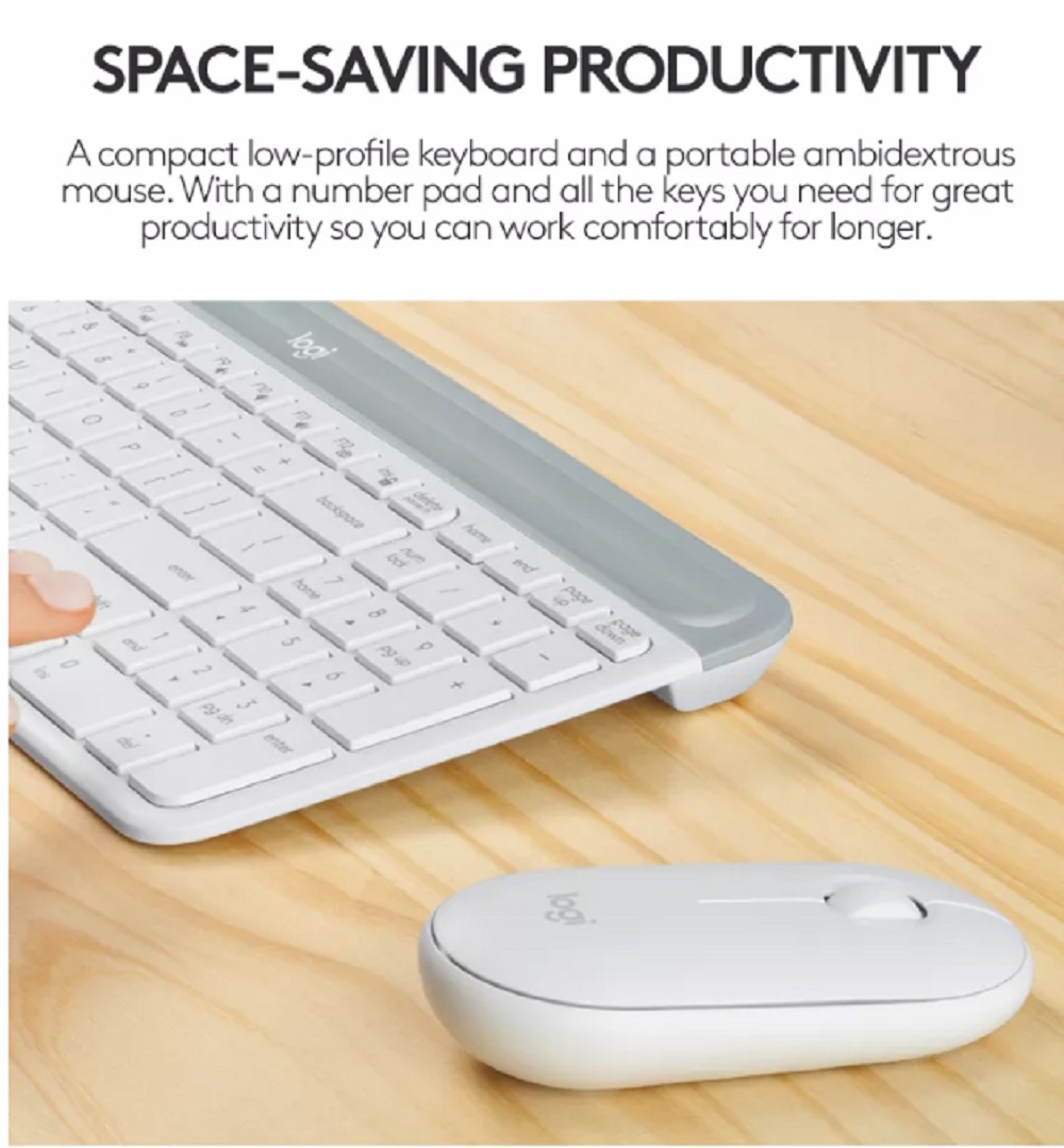 Logitech MK470 Slim Wireless Keyboard & Mouse Combo Unifying USB ...