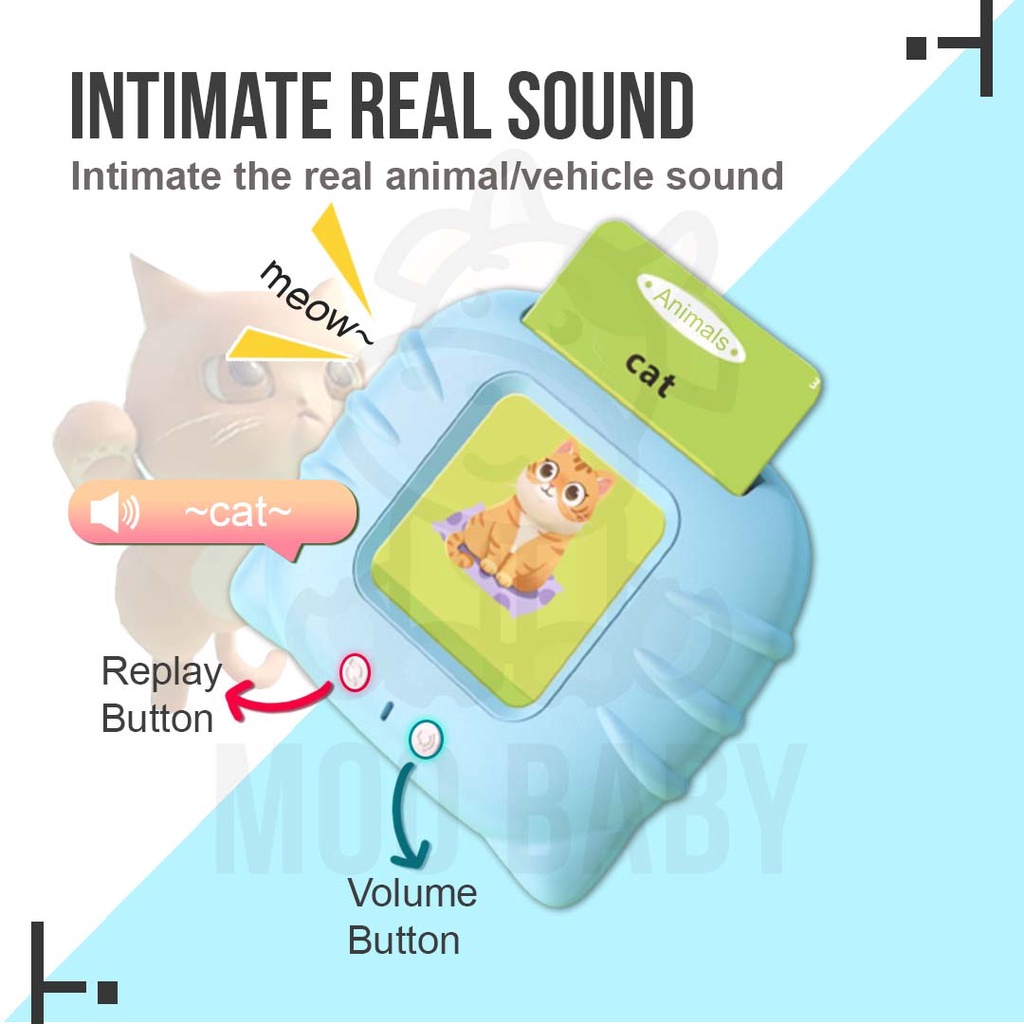 ⭐Moo Baby Kad Belajar Kanak Kanak Kad Imbas Flash Card Reader for Kids ...