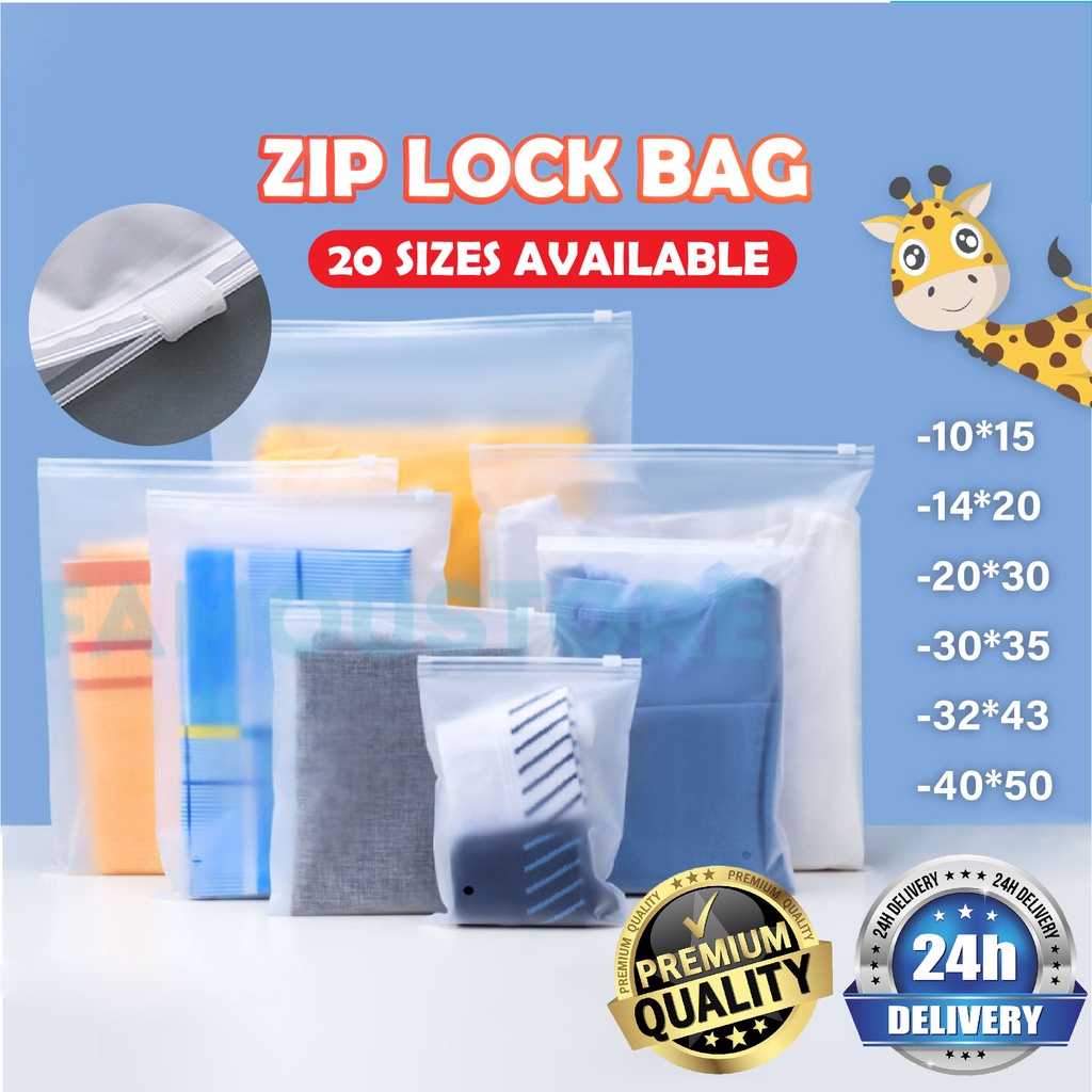 Matte Zip Lock Bag Extra Thick Transparent Zipper Plastic Travel ...