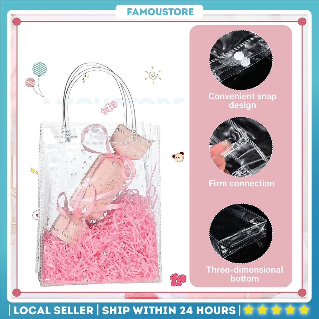 PVC Tote Bag Transparent Shopping Bag Handbag Packaging Bag Gift Bag ...