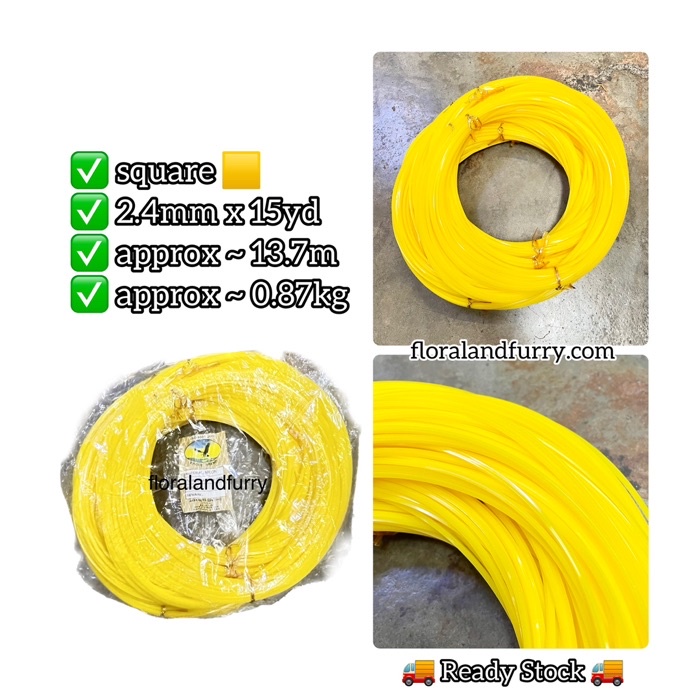 Tali Tangsi Mesin Rumput Tahan Lasak Kuning Segi 4 Heavy Duty Brush ...