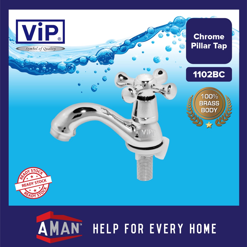 ViP High Quality Chrome Plated Brass Body Bathroom Toilet Faucet Pillar ...