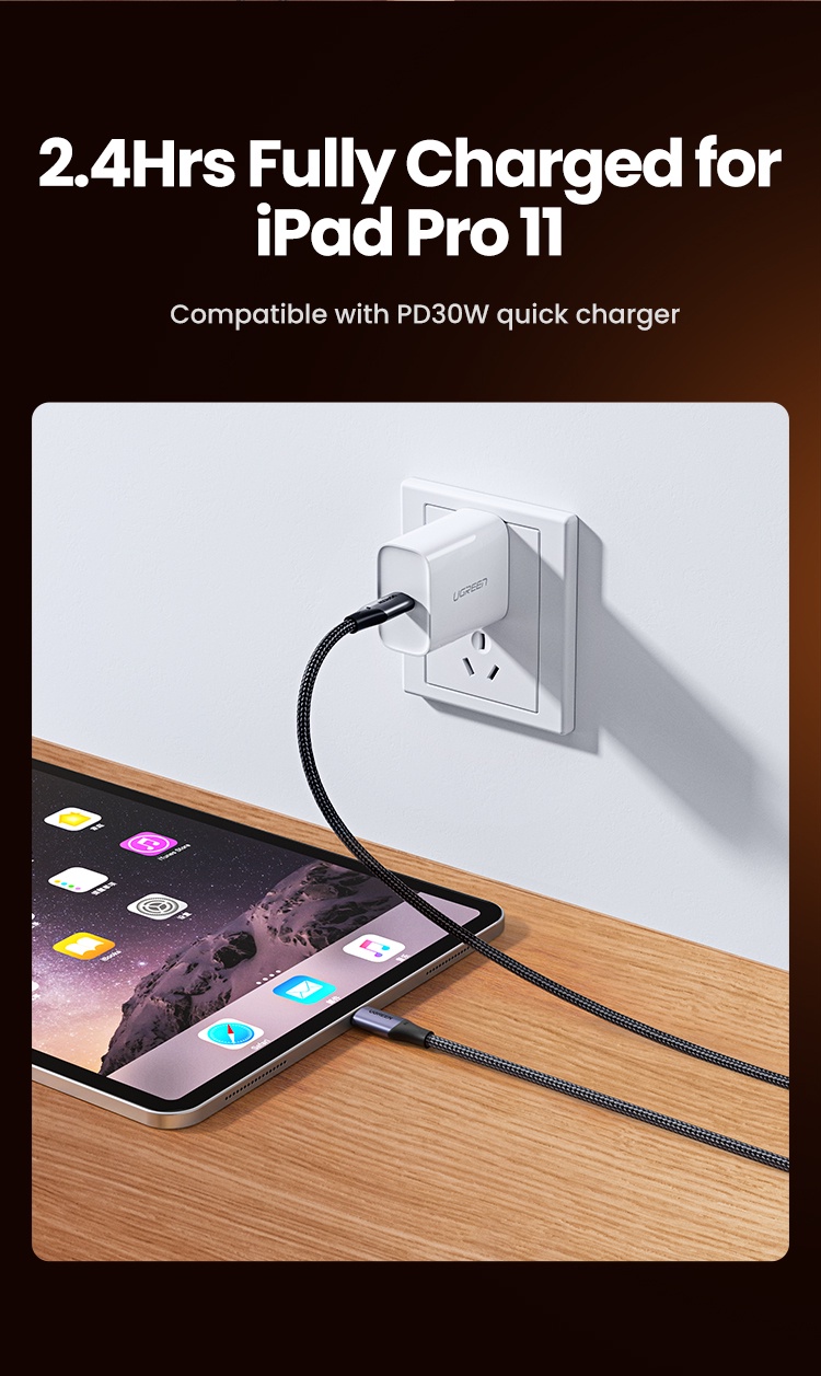 Ugreen USB 1M Type C to USB C Cable for Samsung Galaxy S9 PD 100W Fast ...