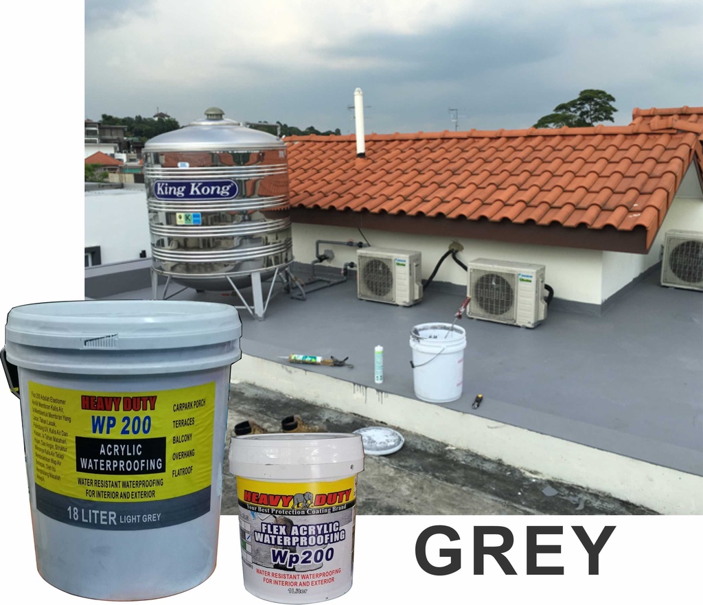 GREY (1L) 💦 Waterproof Heavy Duty ( wp200 ) Leak Seal Repair Paint ...