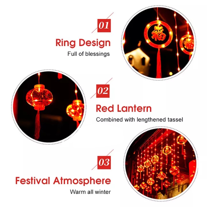 Warmtaste Chinese New Year Decoration CNY 2025 LED Lantern Light ...